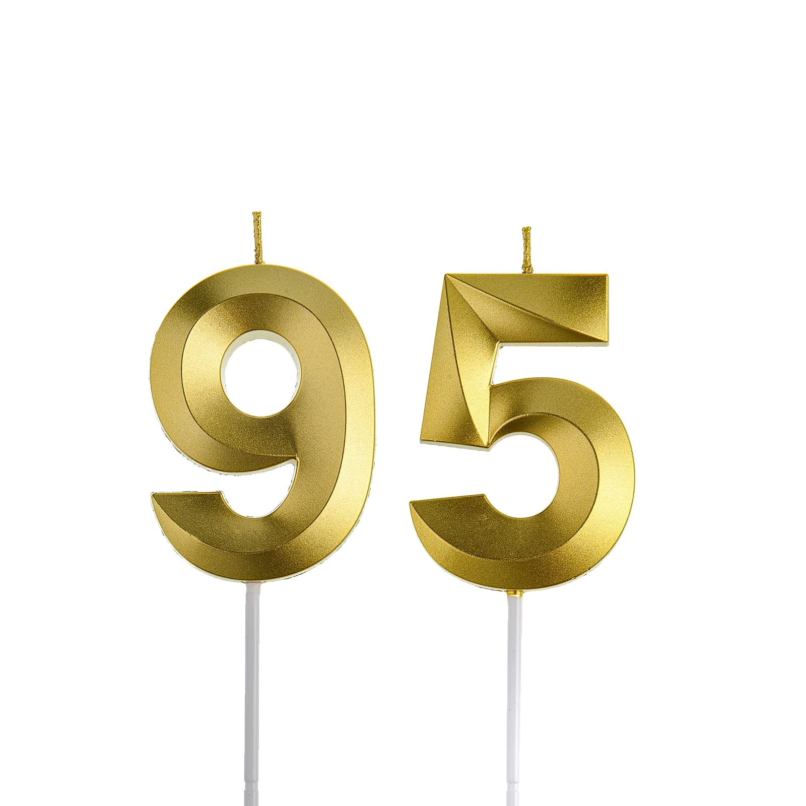 Gold 95th & 59th Birthday Candles,Gold Number 95 59 Cake Topper for ...