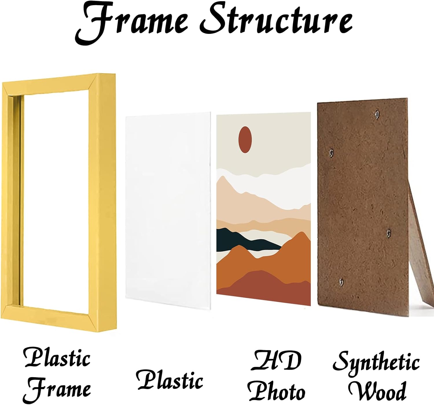 Gold 9X9 Picture Frame Set Of 3, High Transparent Frame For 9 By 9 ...