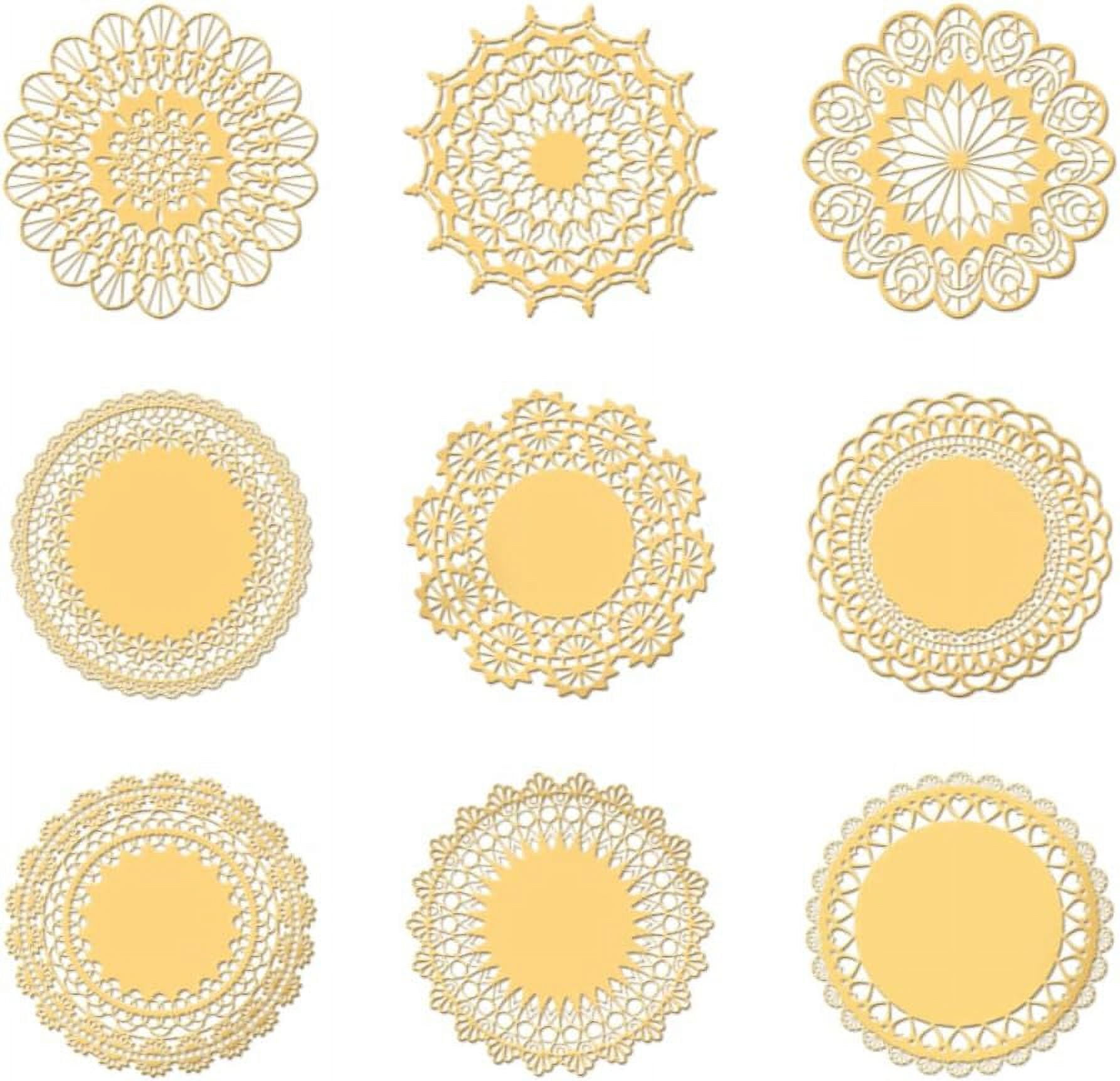 Gold 9pcs 1.6x1.6 Inch Flower Metal Stickers Lace Hollowed-Out Flower ...