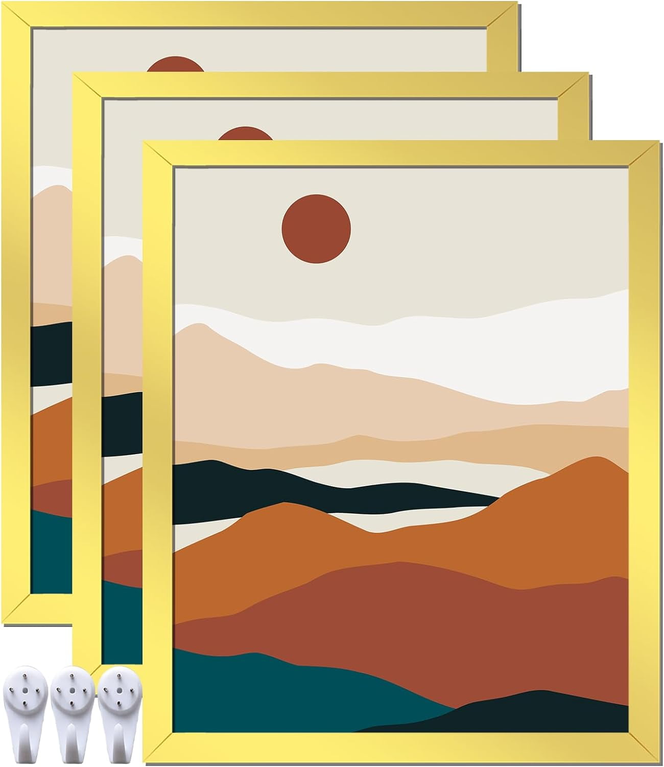 Gold 9x11 Picture Frame Set of 3, High Transparent Frame for 9 By 11 ...