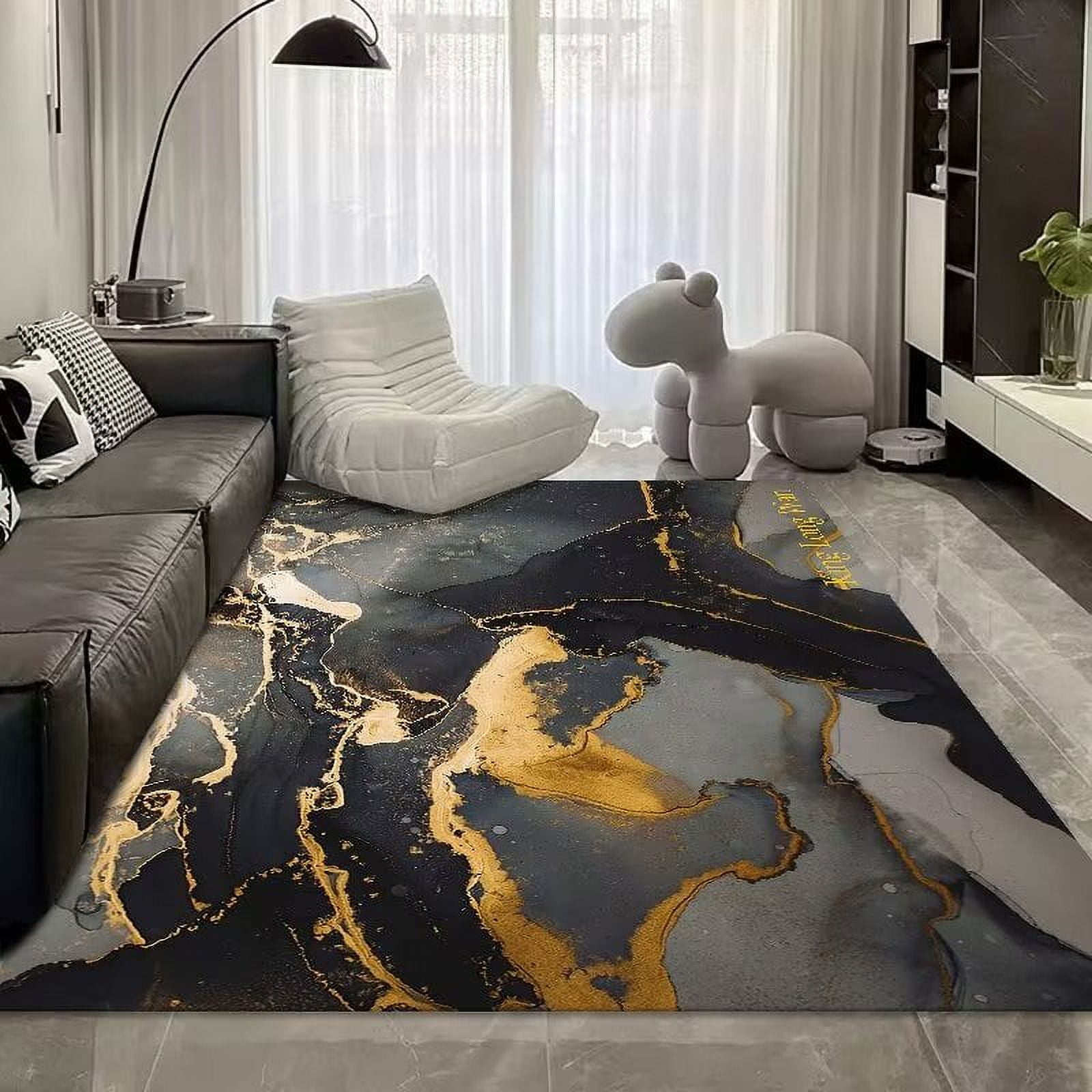 Gold Abstract Carpet for Living Room tapis salon Luxury Home Bedroom ...