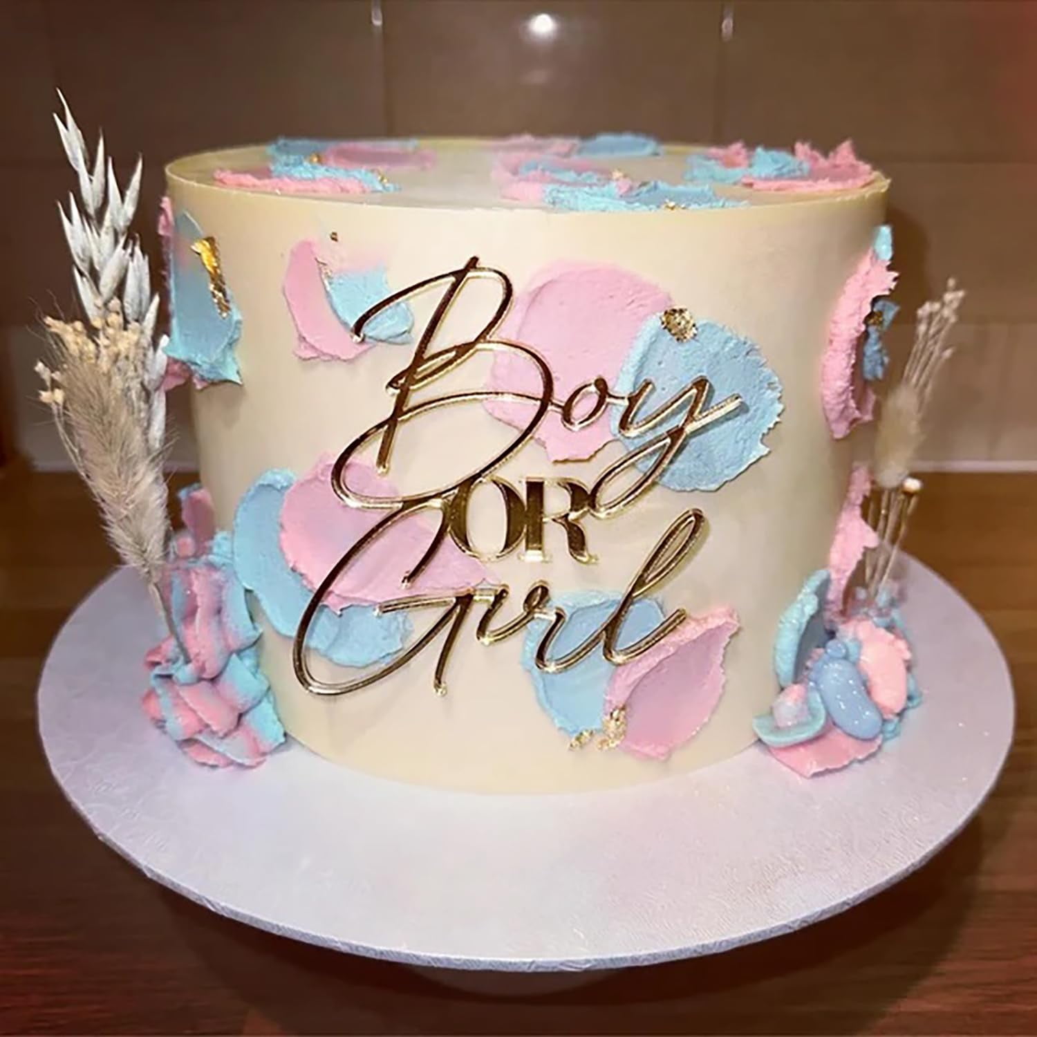 Gold Acrylic Boy or OKA4 Girl Cake Topper,Boy or Girl Happy Birthday ...