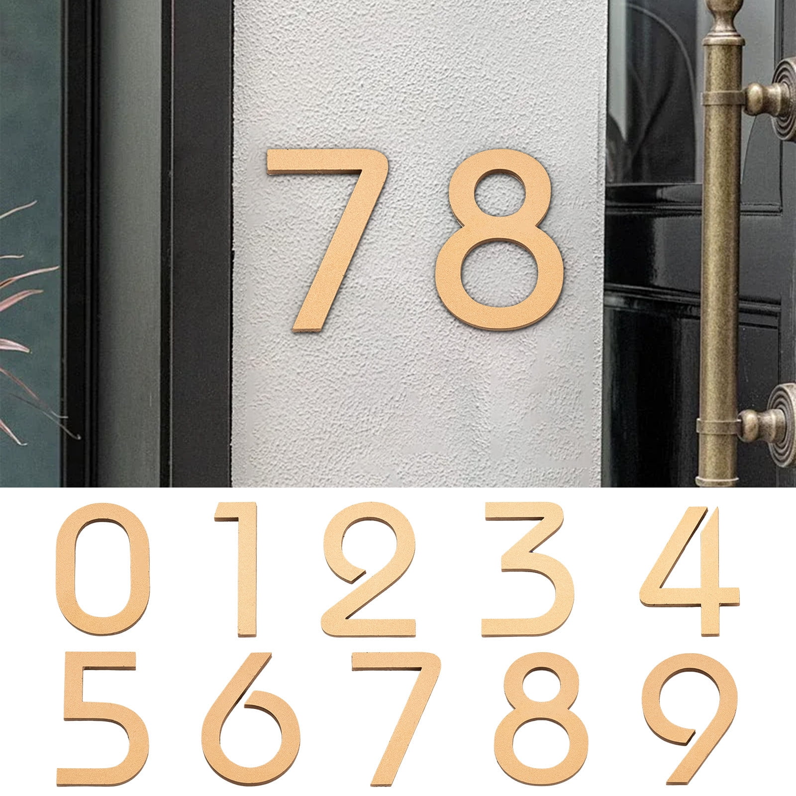 Gold Acrylic Number Plates, 3D Engraved Custom Name Plaques with ...