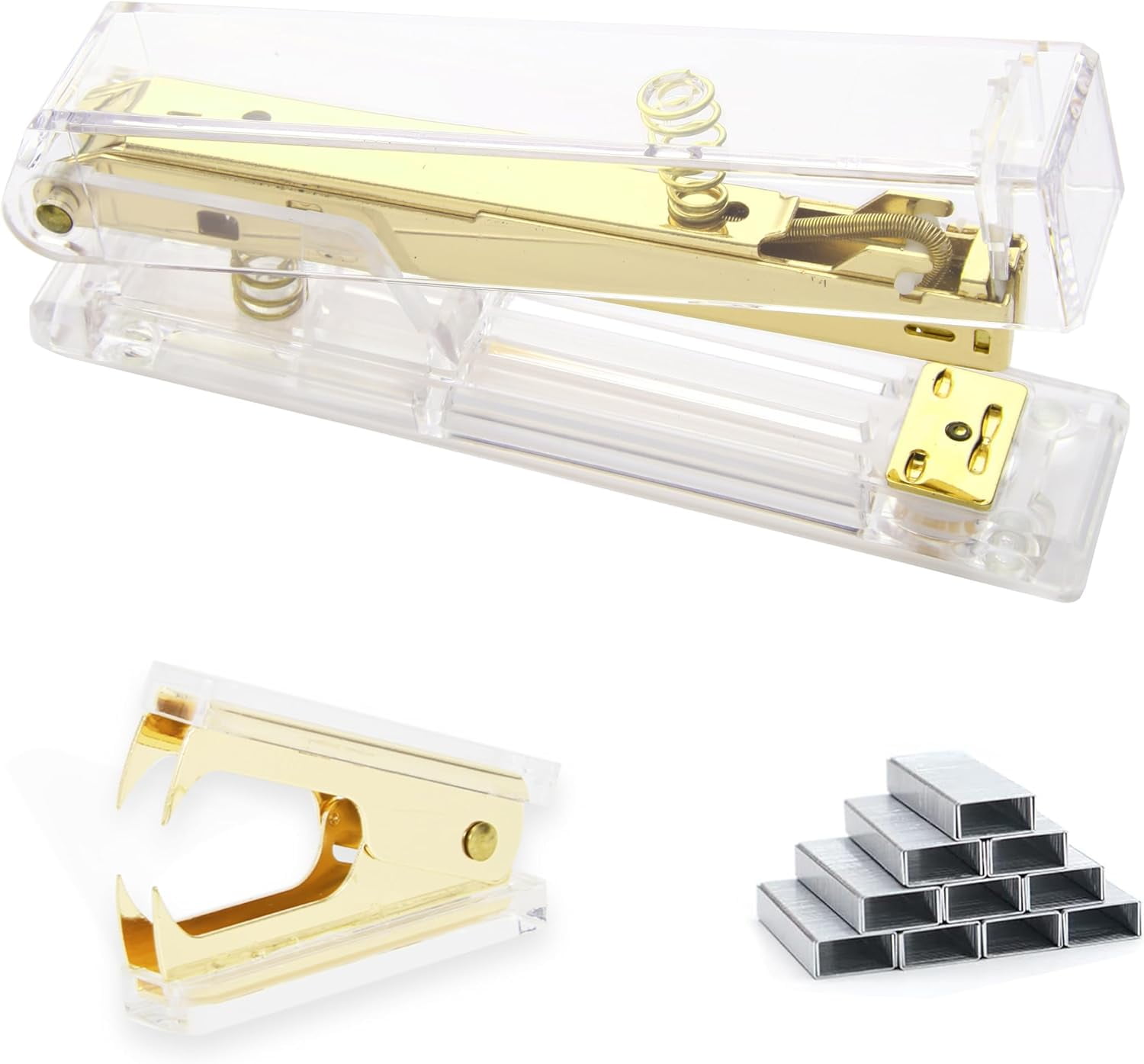 Gold Acrylic Stapler, Desktop Stapler, 25 Sheet Capacity, includes 1000 ...