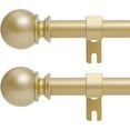 Gold Adjustable Curtain Rods 28-48 Inch, 2 Pack 5/8" Heavy Duty ...