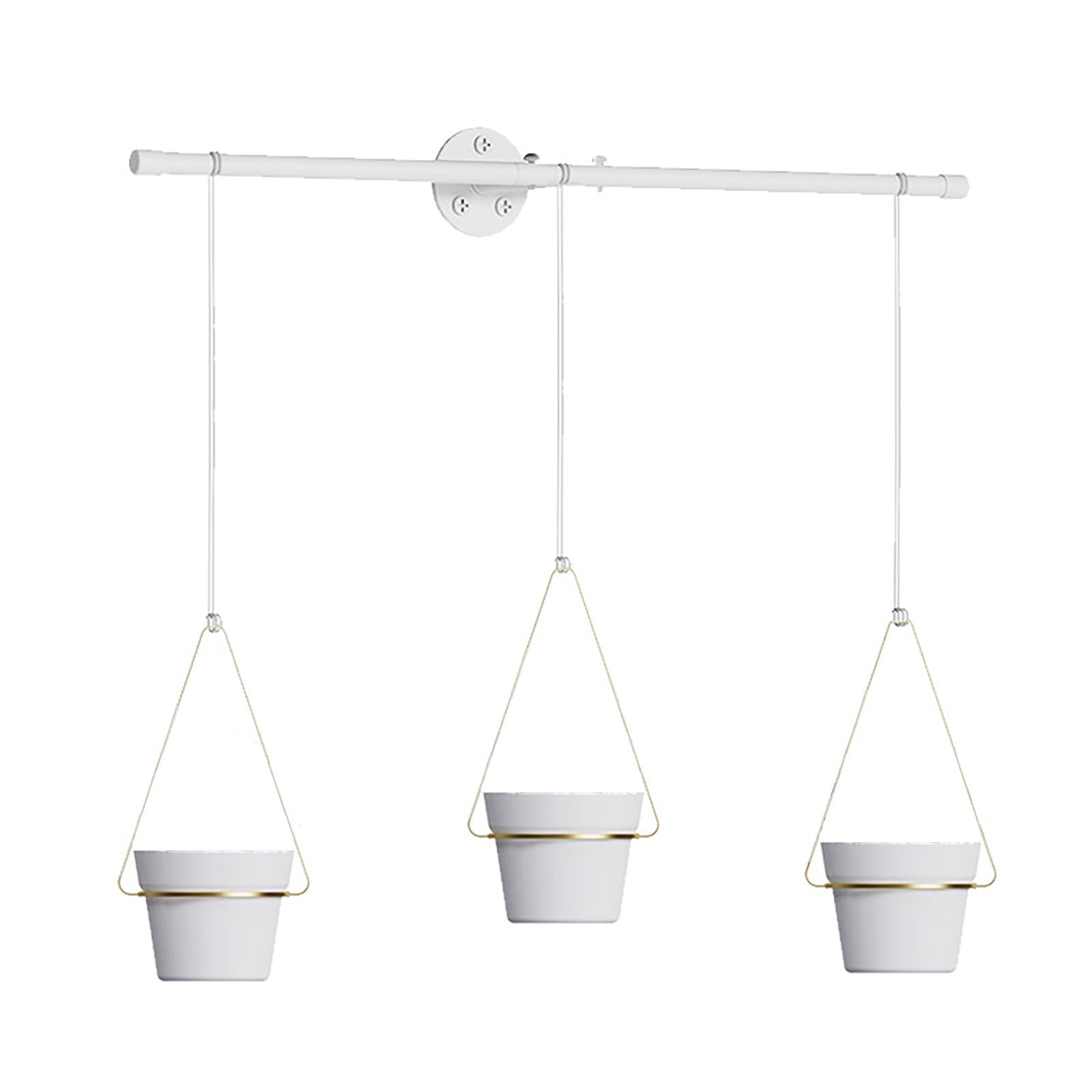 Gold Adjustable Hanging Planter Set Metal Wall Mounted Flower Pot ...