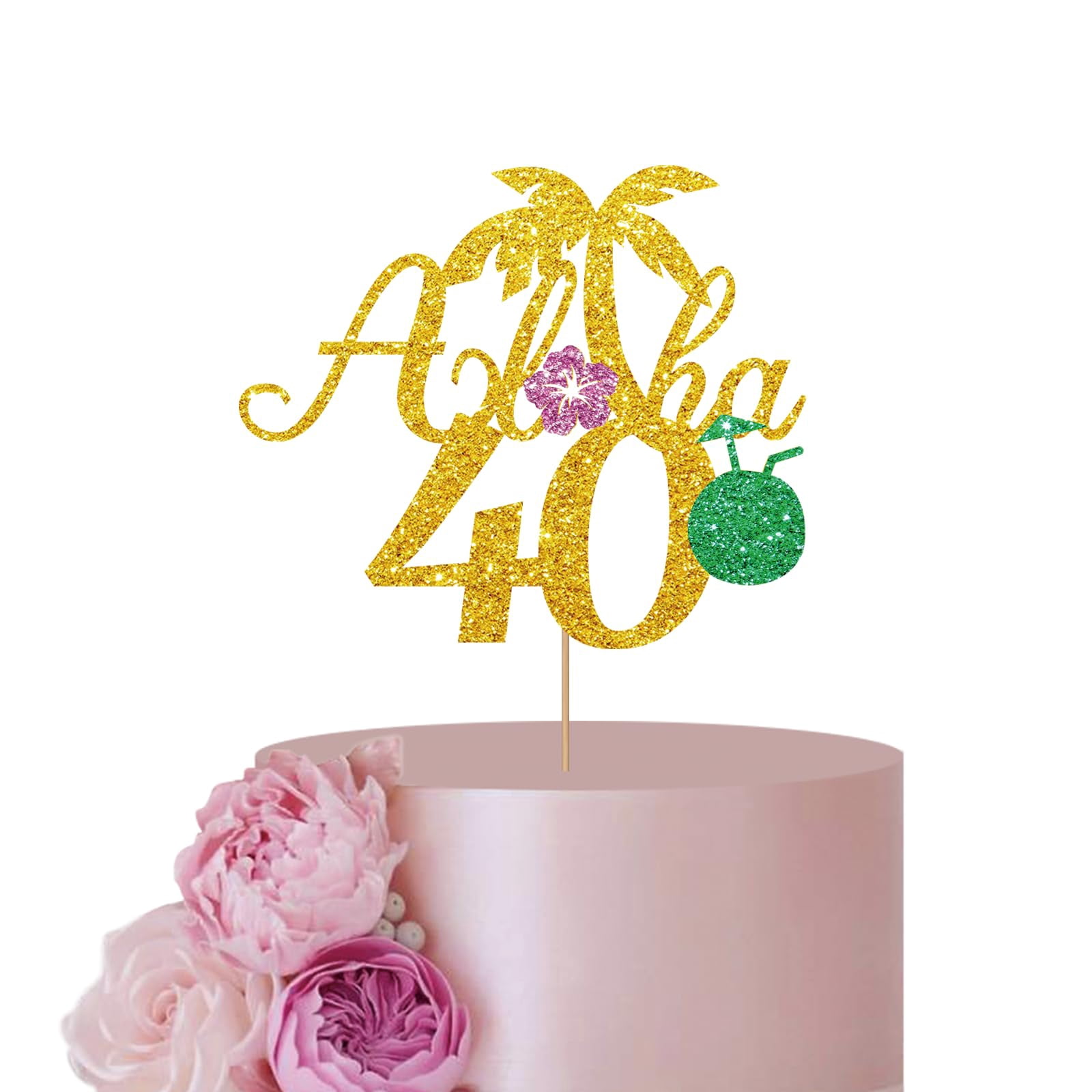 Pool Party Hawaii Birthday Cake Topper - Tropical Hawaiian Luau Party ...