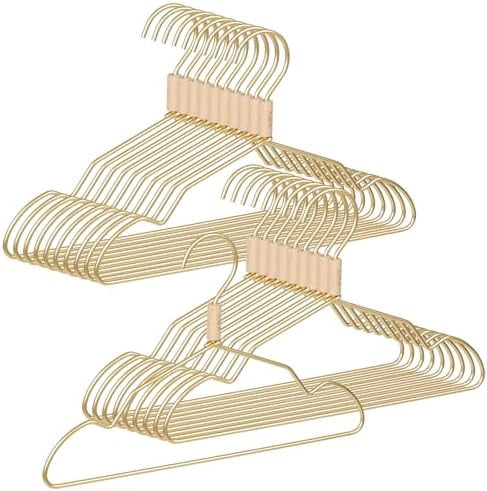 Gold Aluminum Hangers, 20 Pack Baby Hangers，12.6 Inch Children Baby ...