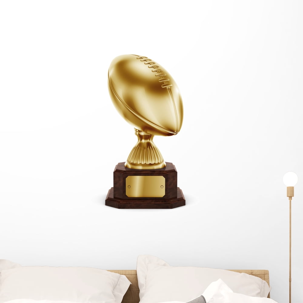 Gold American Football Trophy Wall Decal by Wallmonkeys Peel and Stick ...