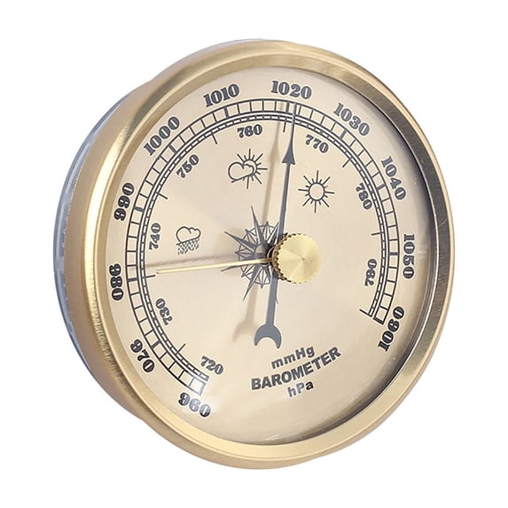 Gold Analog Barometer With Temperature Humidity Gauge, Weather Station ...