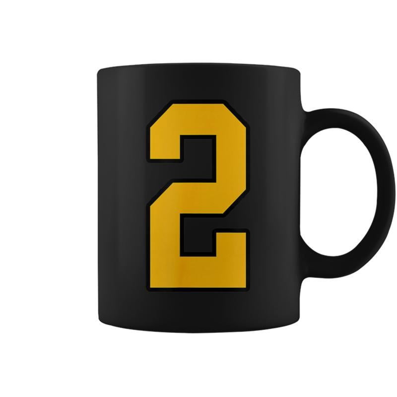 Gold And Black Sports Number 2 Jersey Uniform Player Coffee Mugs ...