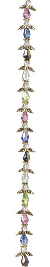 Gold Angel Wing and Bead Strand: Assorted Colors AB, 10mm - Walmart.com