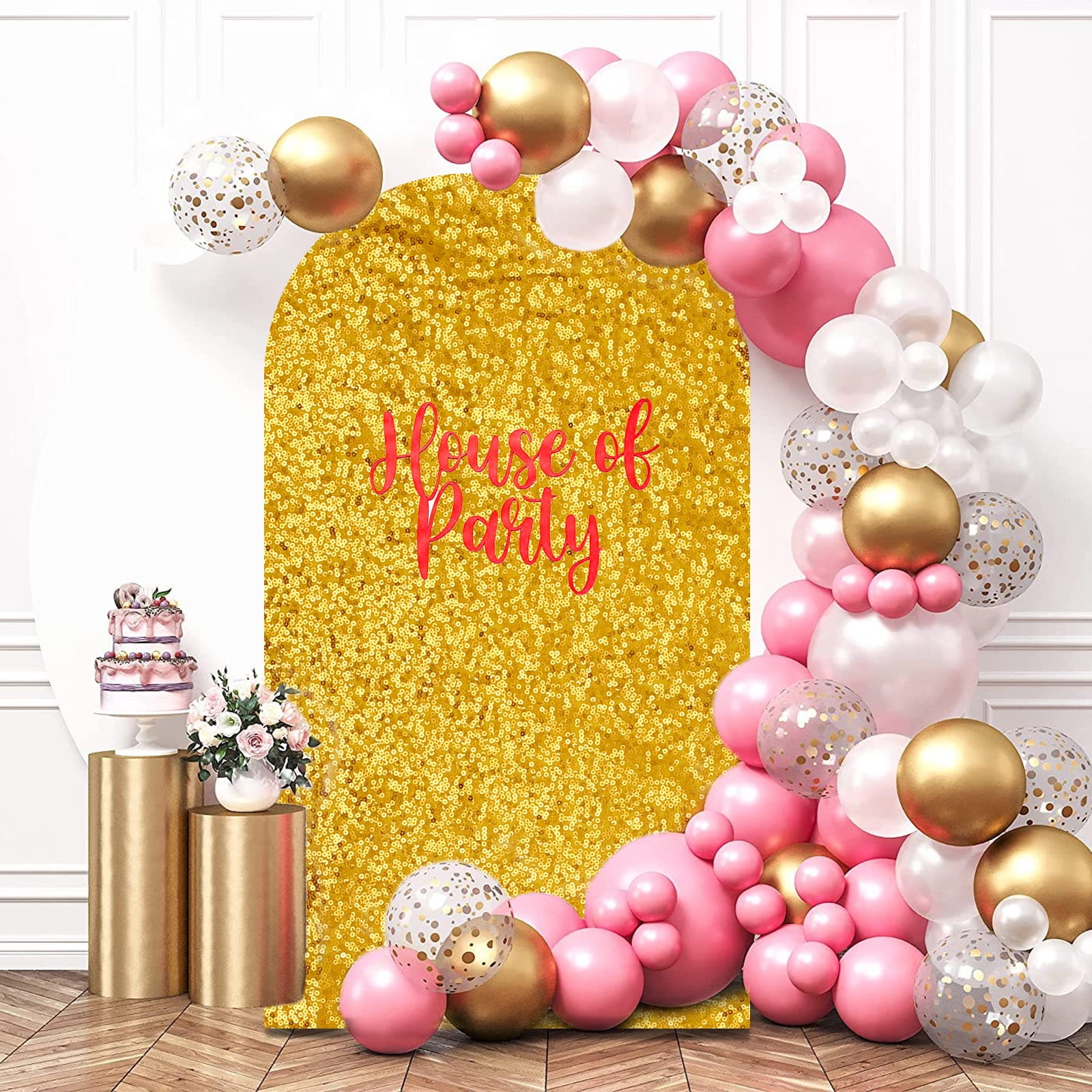 Gold Arch Cover Sequin 1.64x4FT Spandex Arch Cover Wedding Arch Cover ...