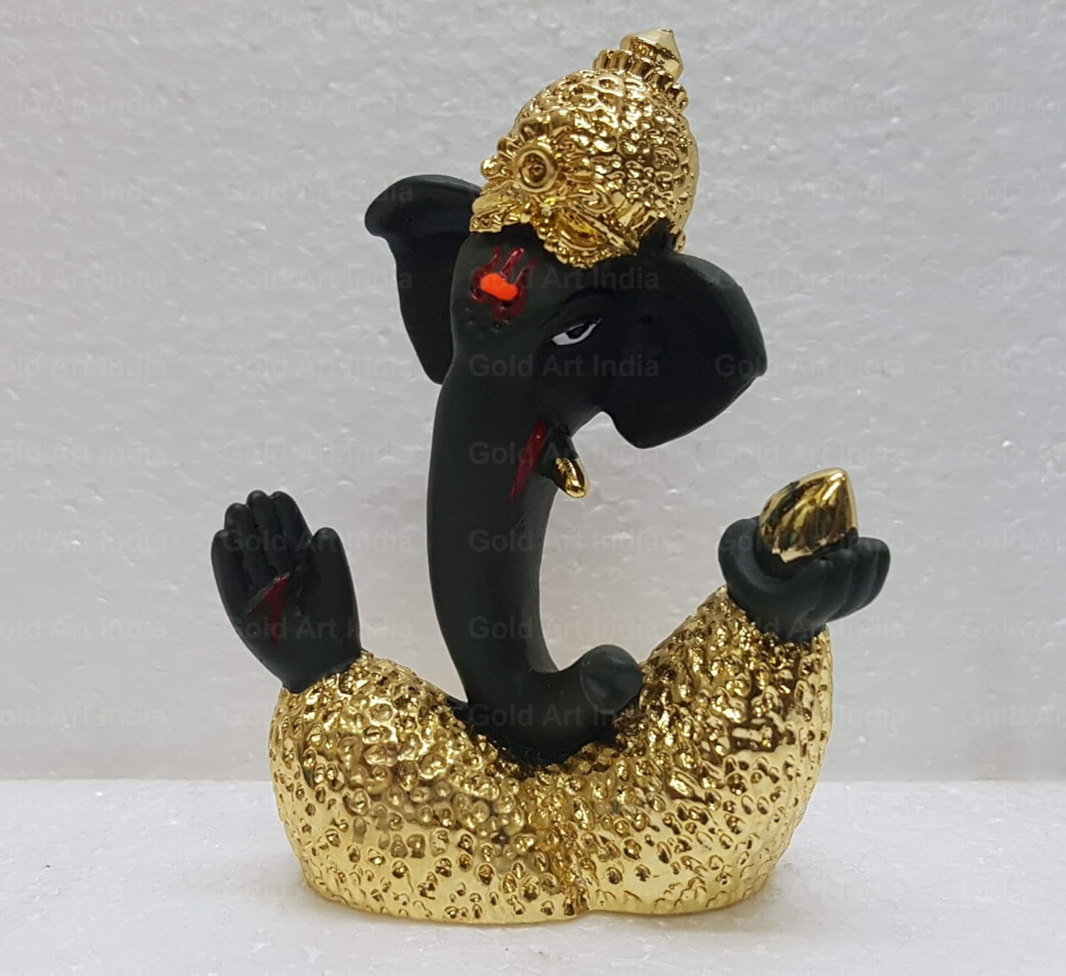 Gold Art India 3 Inches Gold Kai Green Resin Ganesh Idol for Car ...