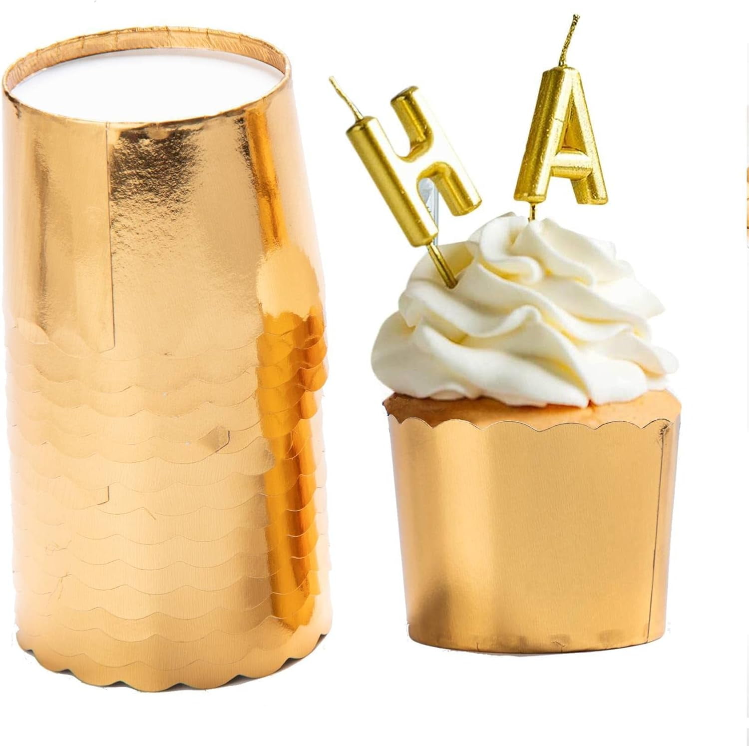Gold Baking Cups Cupcake Liners, Large Paper Baking Cups Muffin Liners ...