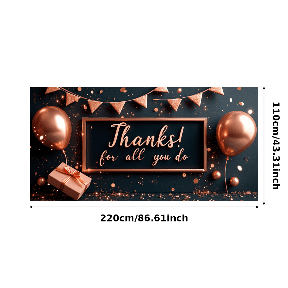 Gold Balloons Thank You Banner Decorative Design Appreciation Banner ...