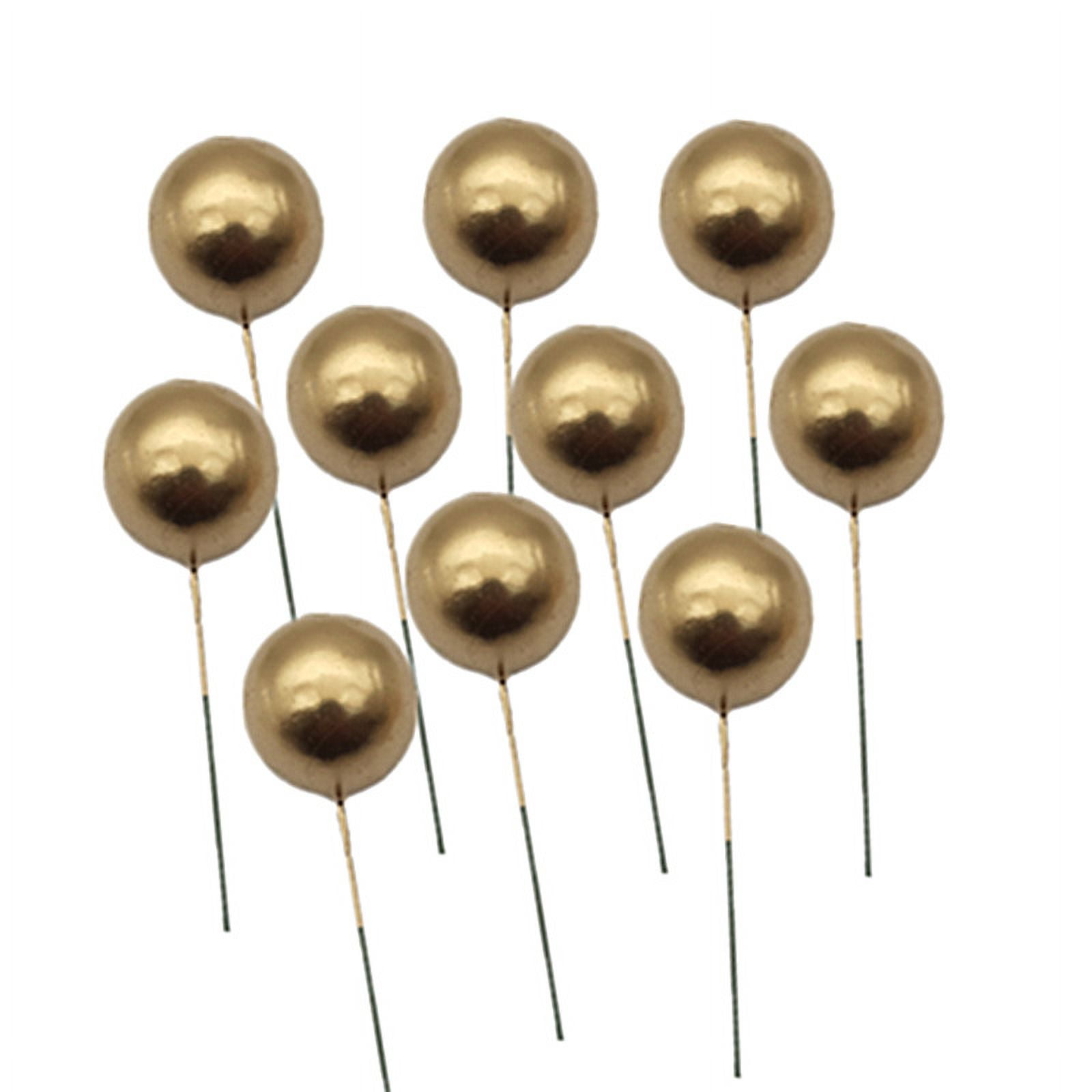 Gold Balls for Cakes Round Gold Cake Balls Mini Ball Cake Toppers Foam ...