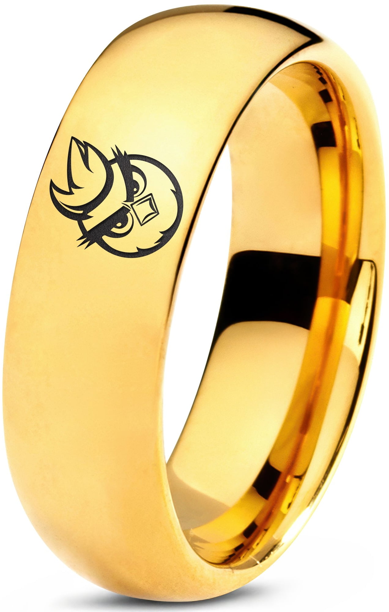 Tungsten Real Gold Personalized Ring Jewelry Gamer Mens Wedding Band ...