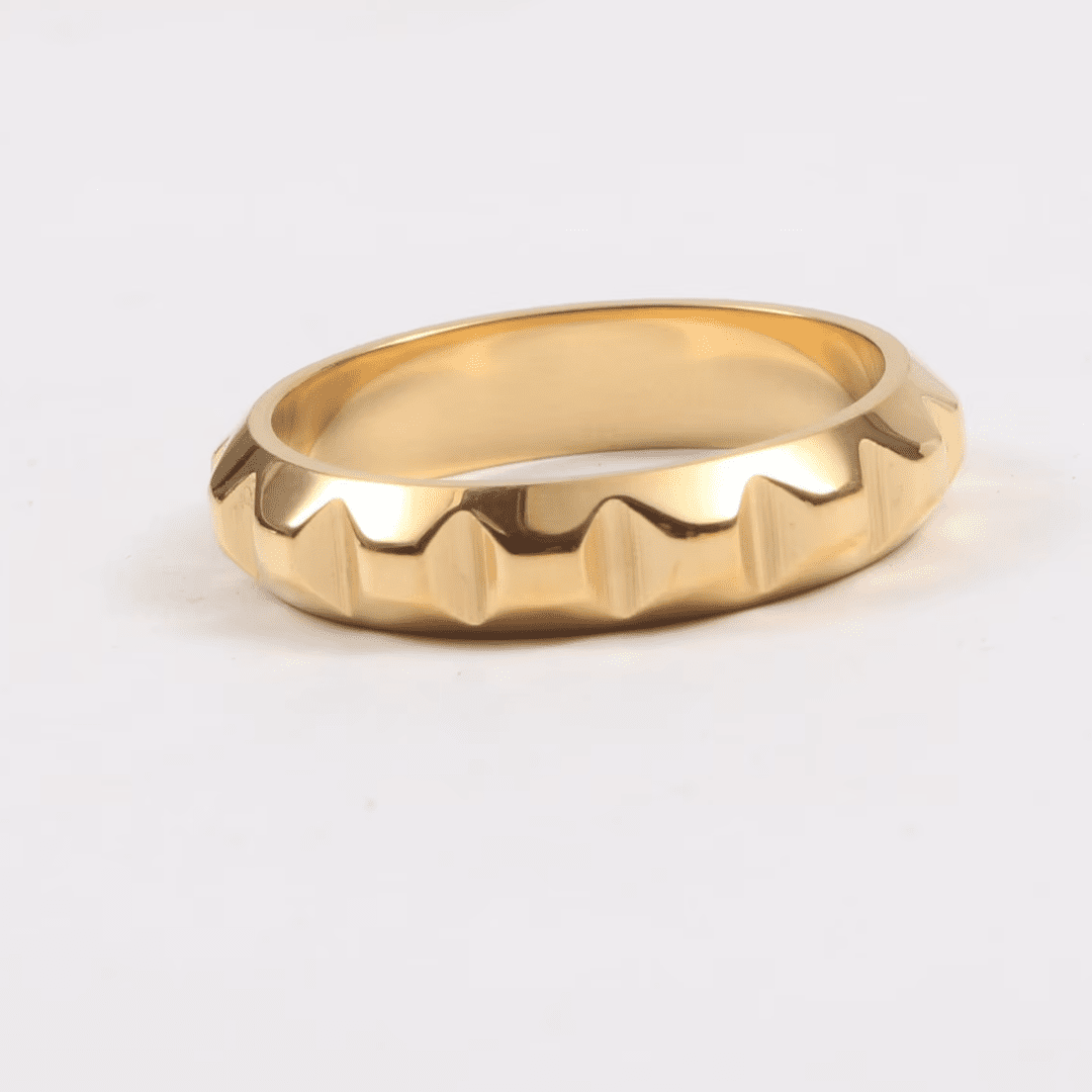 Gold Band of Grooves Ring - Walmart.com
