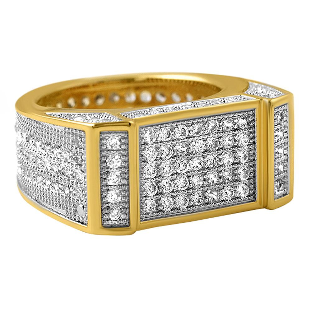 Gold Bar CZ Bling Bling Ring (12) - Walmart.com