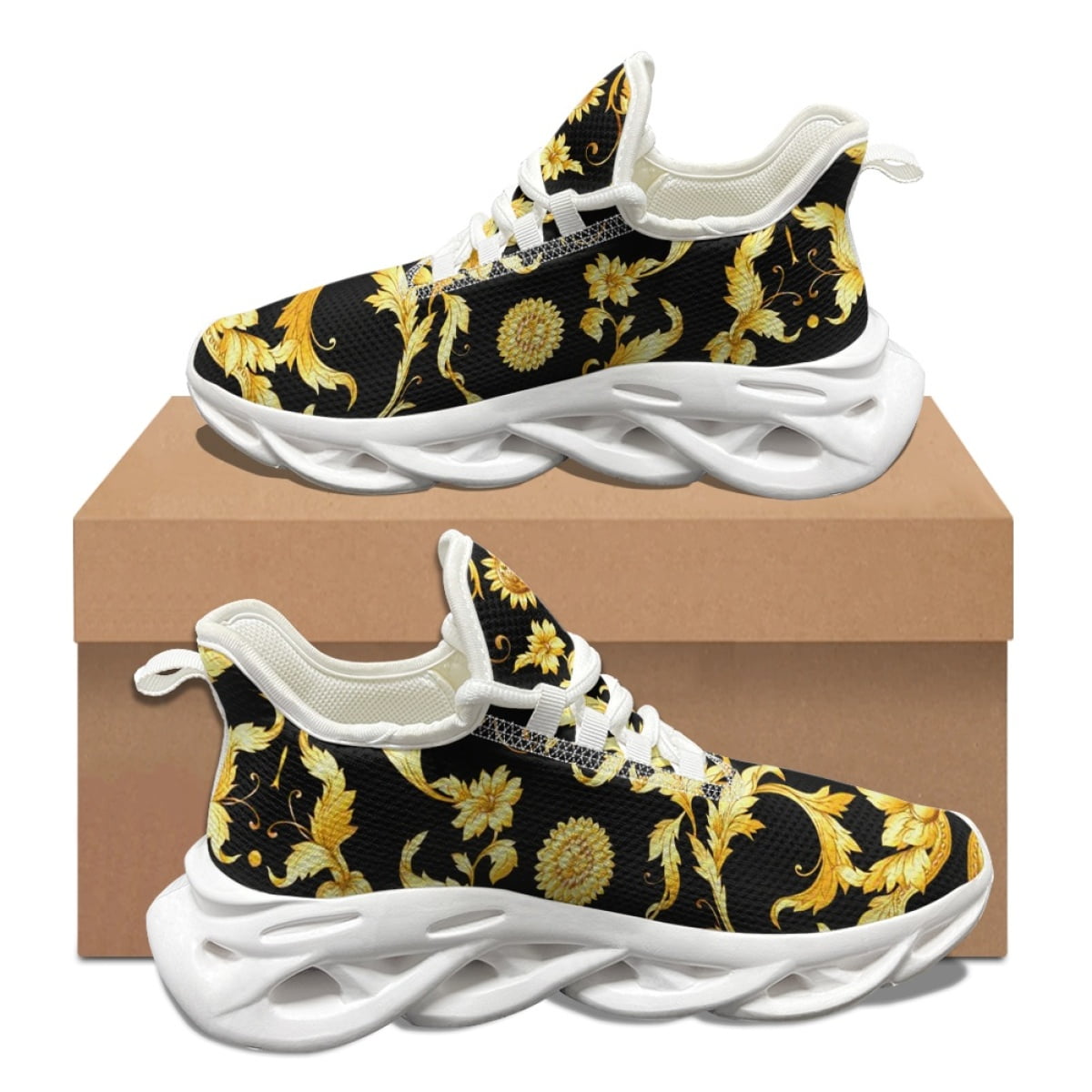 Gold Baroque Shoes for Women Fashion Style Men Claasic Flats Brand ...