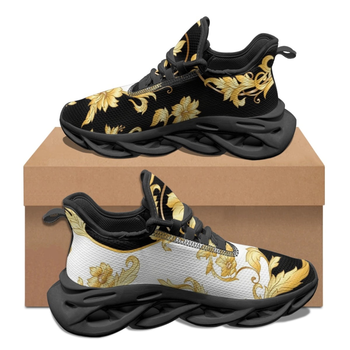 Gold Baroque Shoes for Women Fashion Style Men Claasic Flats Brand ...