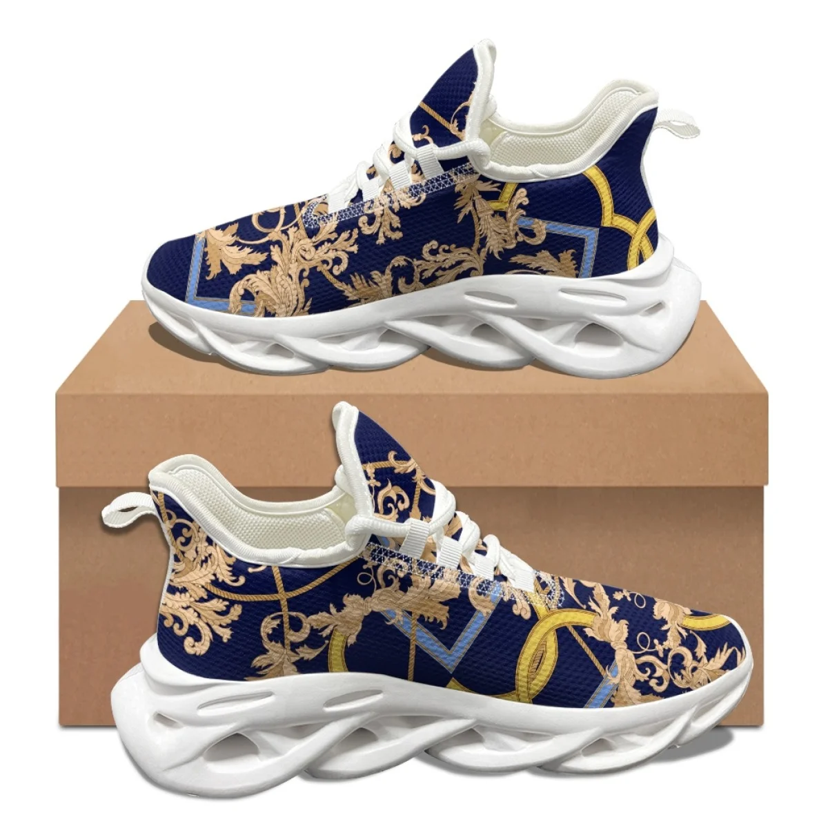 Gold Baroque Shoes for Women Fashion Style Men Claasic Flats Brand ...