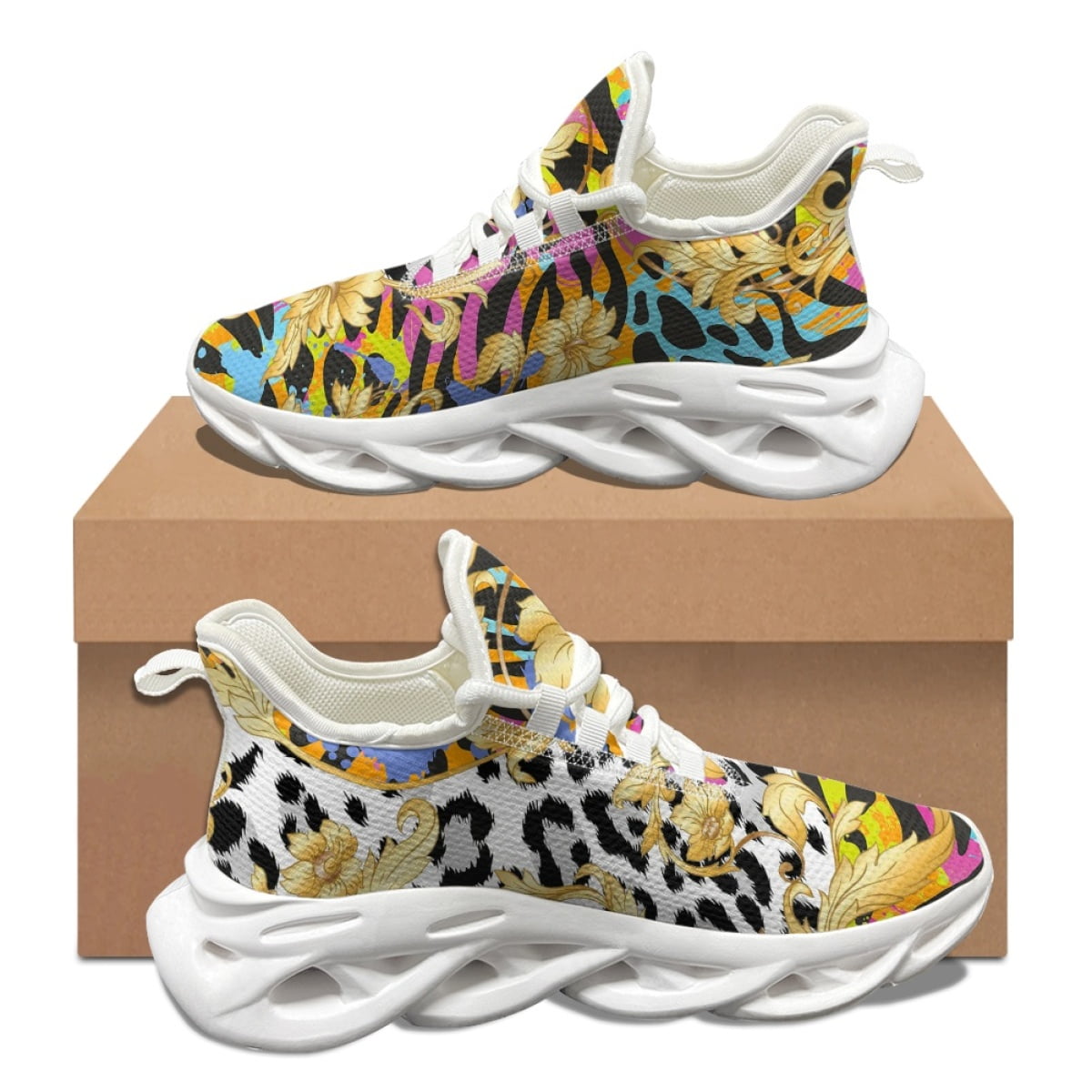 Gold Baroque Shoes for Women Fashion Style Men Claasic Flats Portable ...