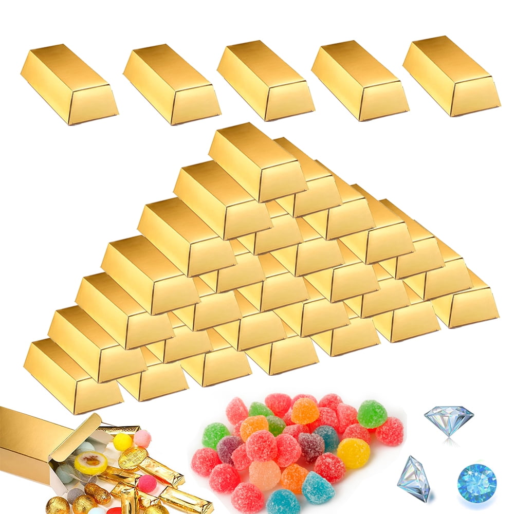 Gold Bars Fake Bar Gift 30 PCS Gold Bar Fake Treasure Brick Paper Boxes ...