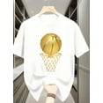 Gold Basketball Hoop Graphic Shirt Luxury Sports Style Minimalist ...