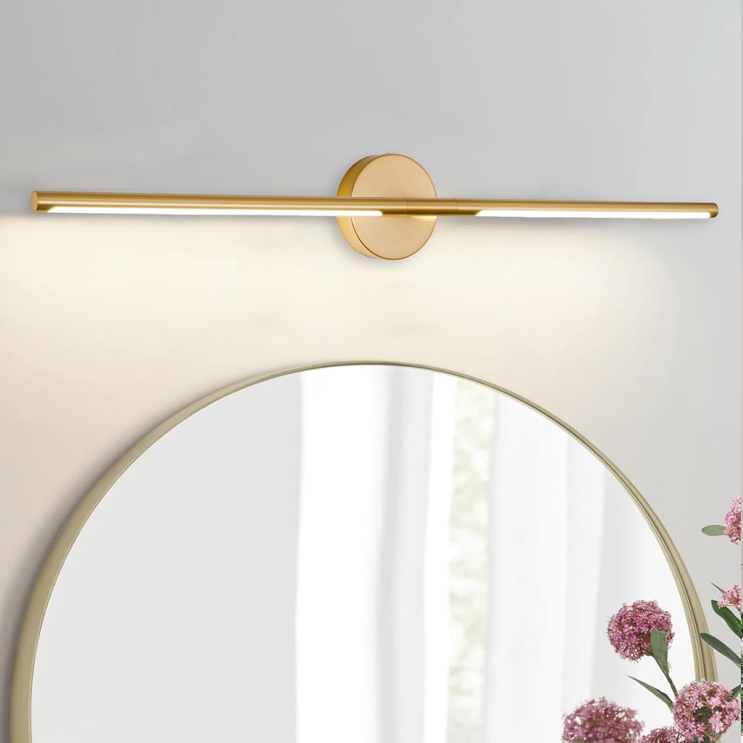 Gold Bathroom Light Fixtures Over Mirror 43 Inch, 33W 360° Rotatable ...