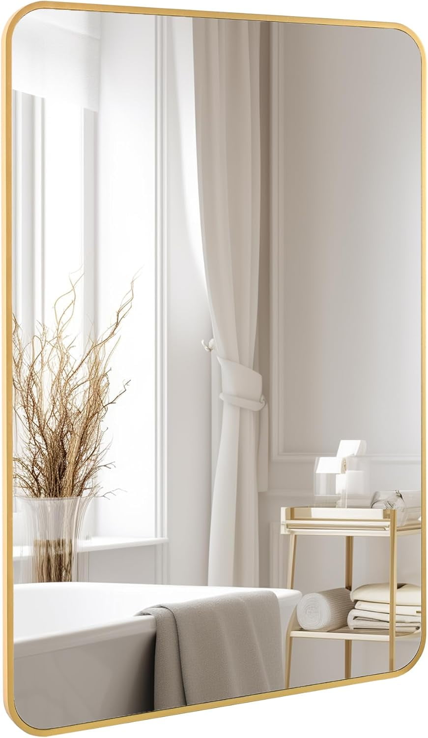 Gold Bathroom Mirror,Rectangle 20 x 30 Inch Vanity Wall Mirror,Modern ...
