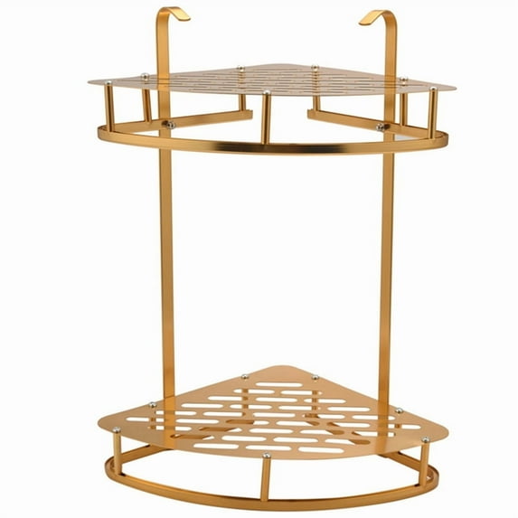 Gold Bathroom Shelf Shower Wall Mounted Corner Basket Shampoo Storage ...