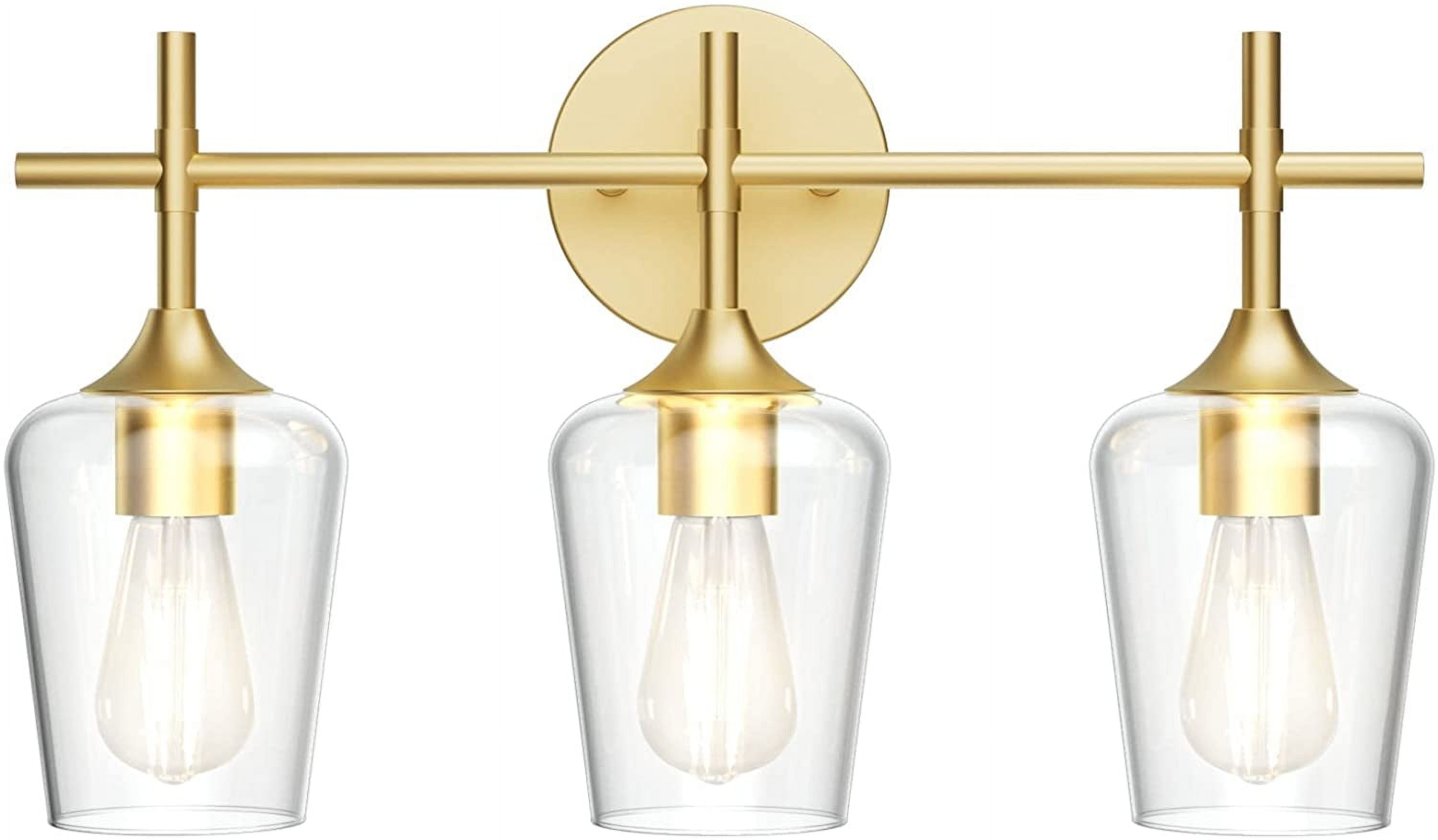 Gold Bathroom Vanity Light 3-Lights Vintage Gold Vanity Lights Wall ...