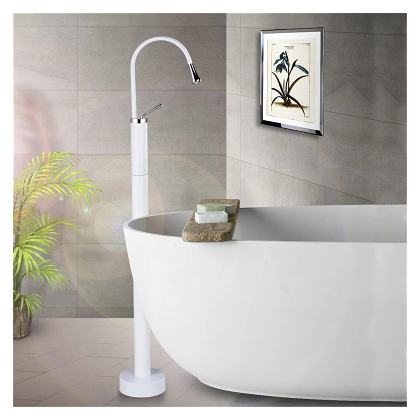 Gold Bathroom basin Faucet Brass Floor Standing Bathtub Faucet Sink ...