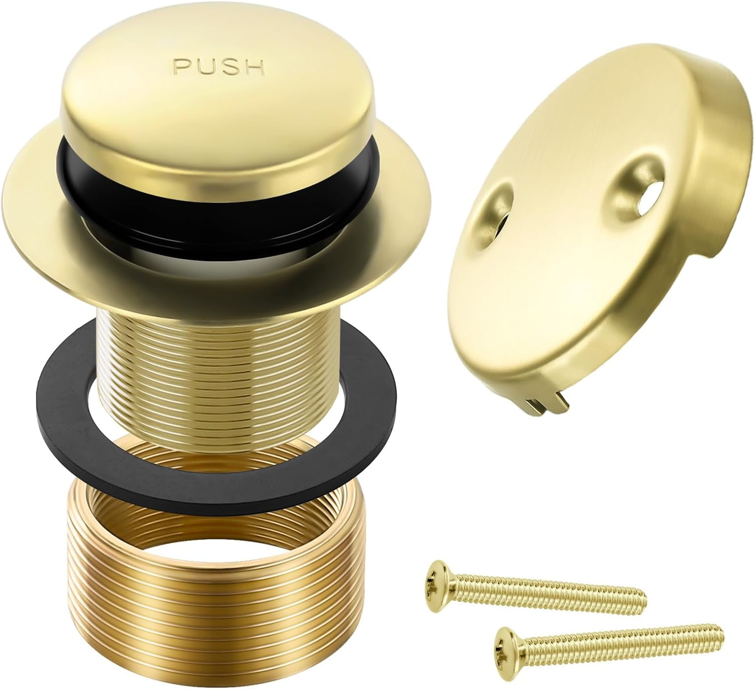 Gold Bathtub Drain Tip-Toe Tub Trim Set with Two-Hole Overflow ...