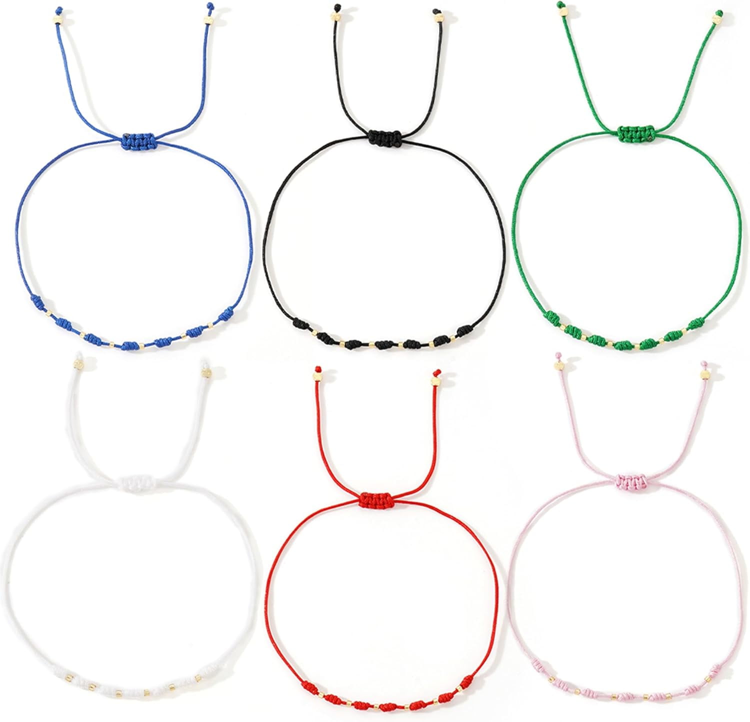 Gold Beaded Braided Top Bracelets Set for Women, Handmade Colorful ...