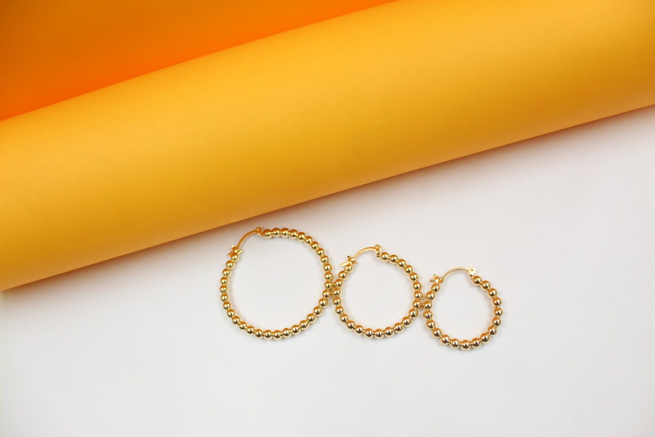 Gold Beaded Thin Latch Back Earrings (J138)(J139) - Walmart.com