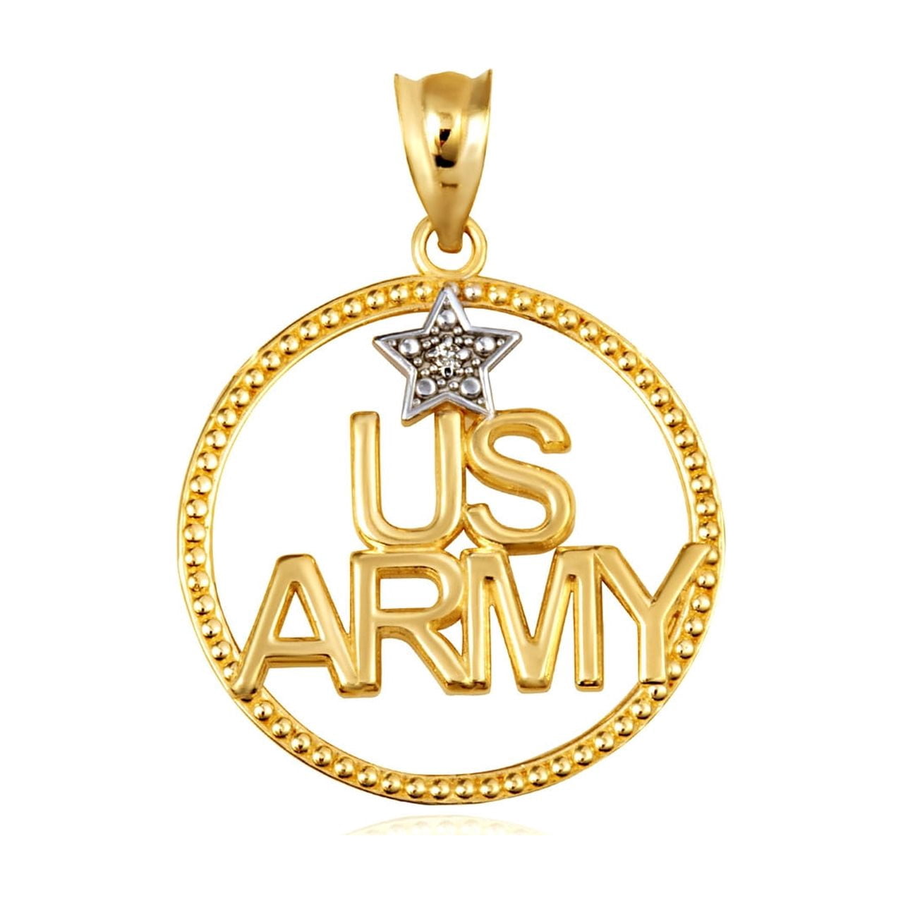 Gold Beaded United States Army Officially Licensed Star Diamond Circle ...