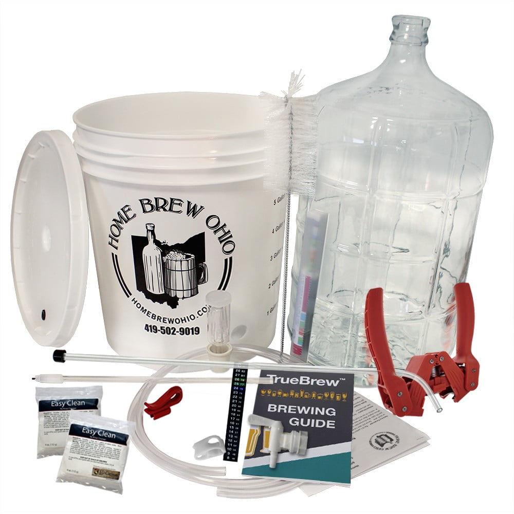 Gold Beer Homebrew Kit with 6 Gallon Glass Carboy - Walmart.com