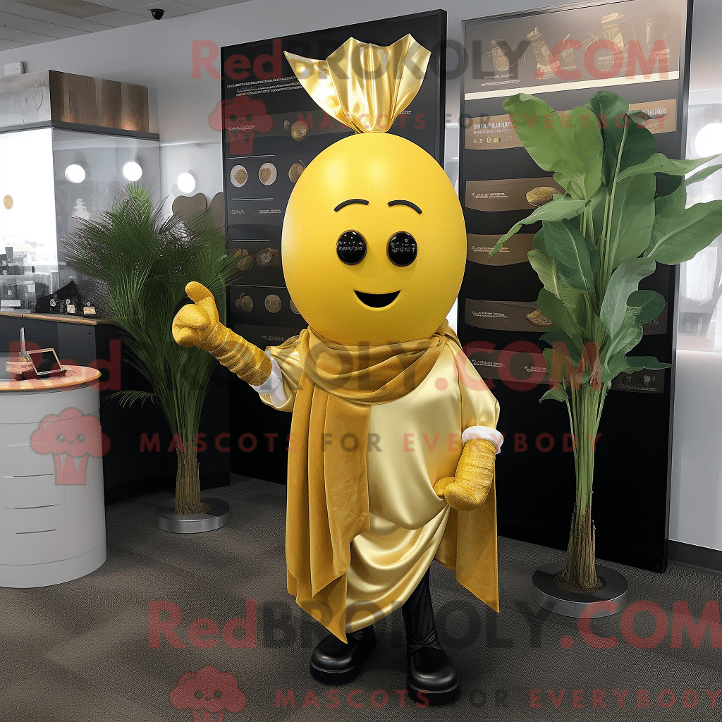 Gold Beet REDBROKOLY mascot costume character dressed with a Dress ...