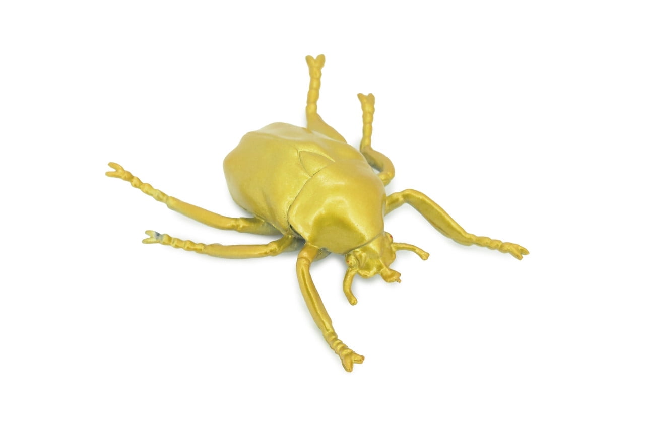 Gold Beetle Toy, Resplendent Beetle, Hand Painted, Rubber Insect, Educational, Realistic Figure ...
