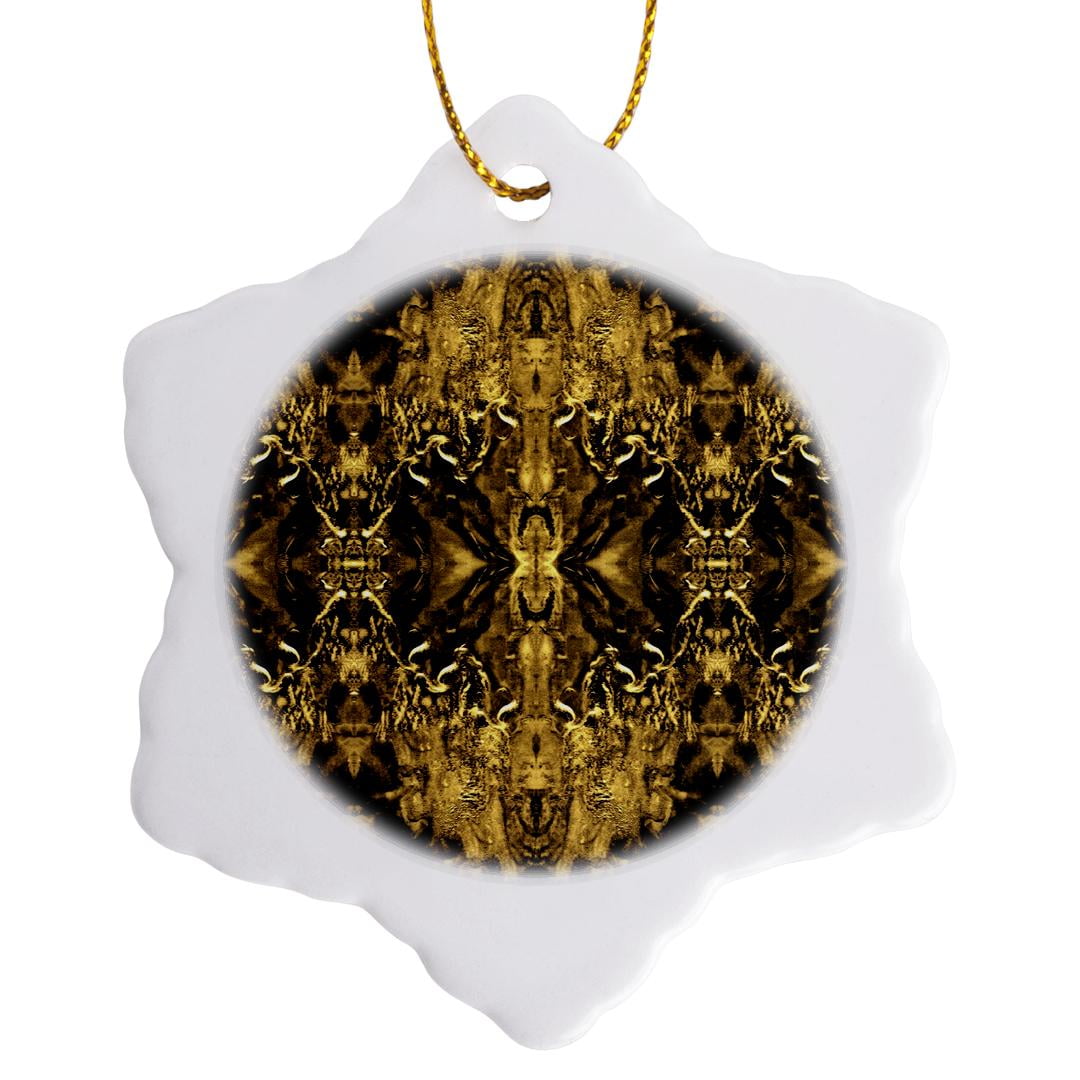 3drose, Gold Beige Brown Baroque Gothic Pattern, 3 inch Snowflake ...