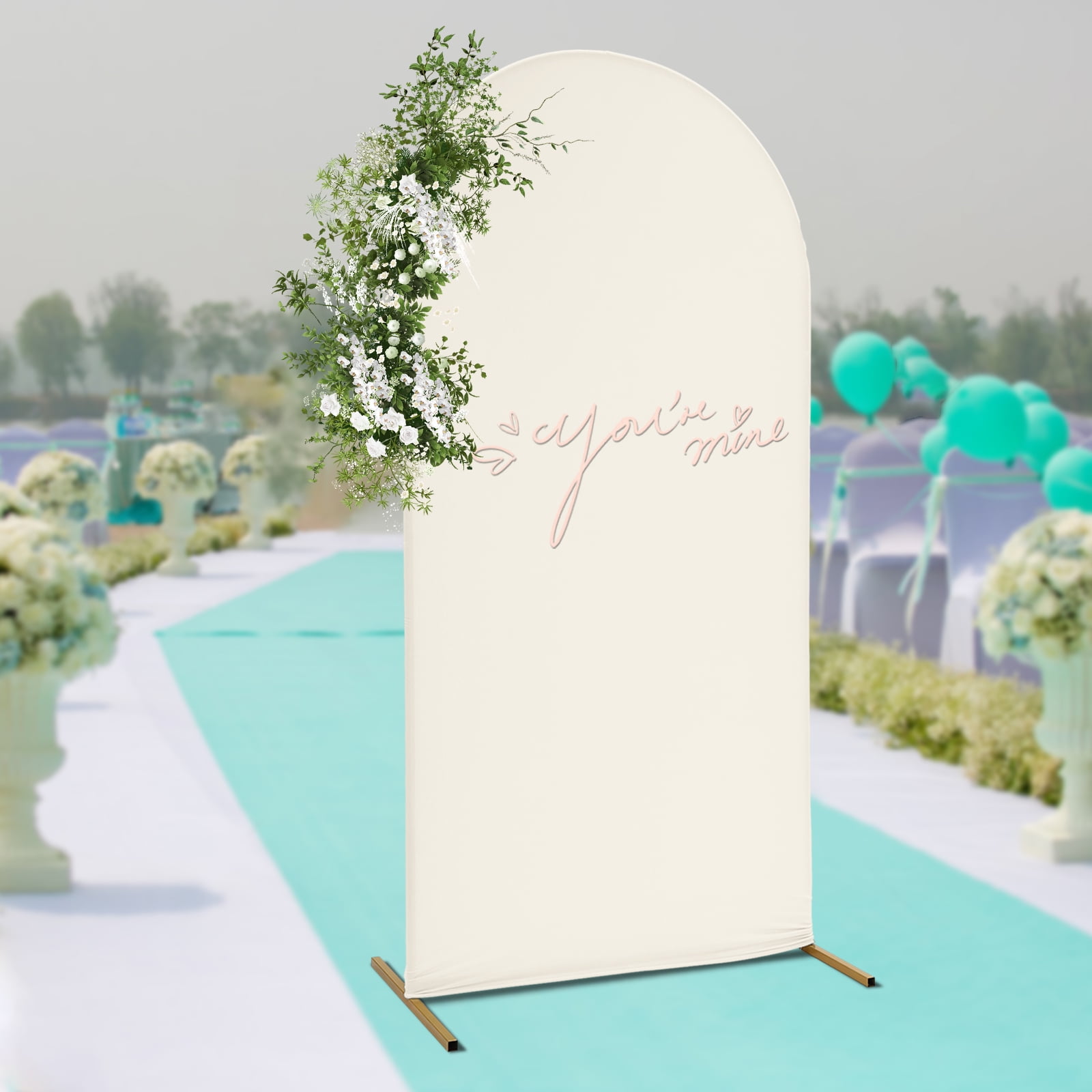 Gold, Beige Wedding Arch, Balloon Arch Frame Kit for Wedding, Wedding ...