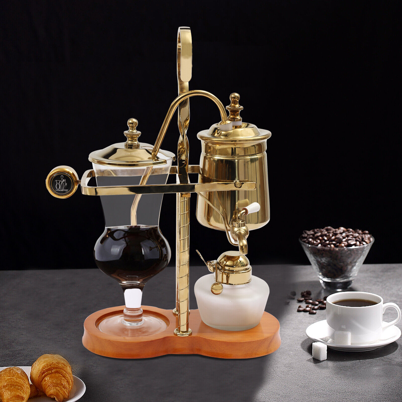 Gold Belgium Royal Family Balance Syphon Coffee Tea Pot Maker Coffee ...
