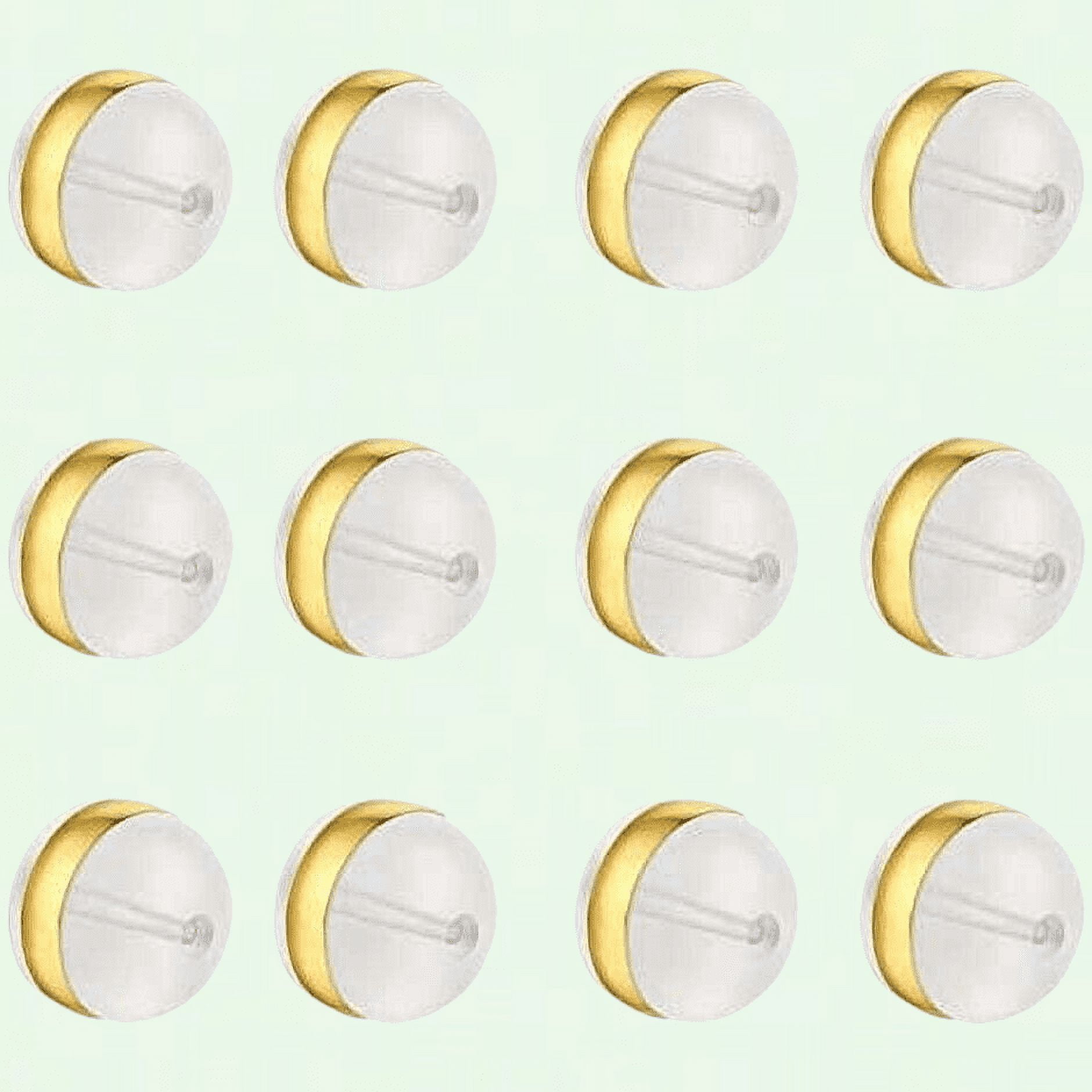 Gold Belt Clear Rubber Earring Backs - Hypoallergenic Safety Plastic ...