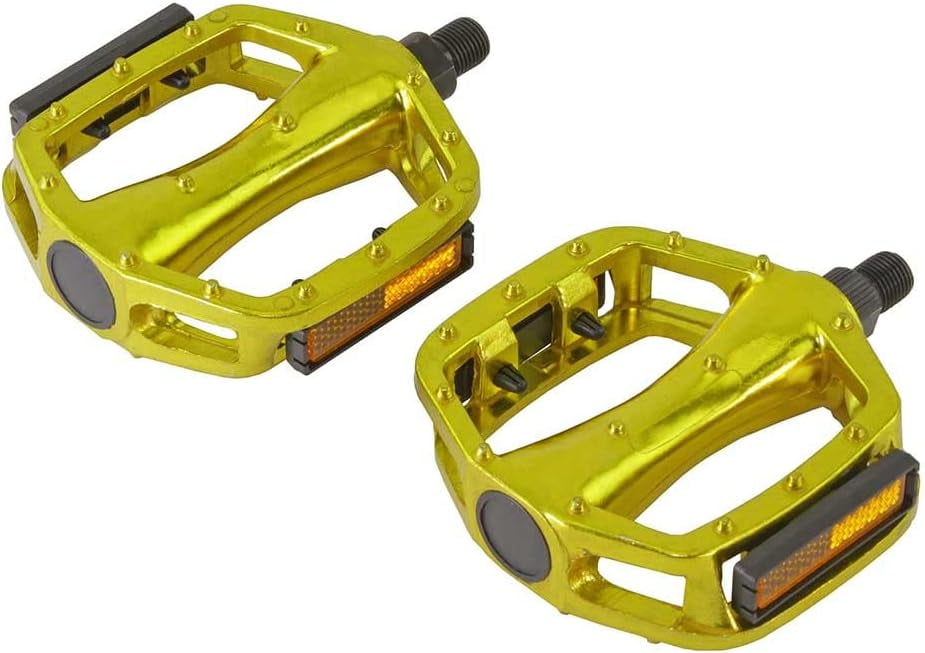 Gold Bike Pedals 505 Alloy Bicycle Pedals 1/2" - Walmart.com