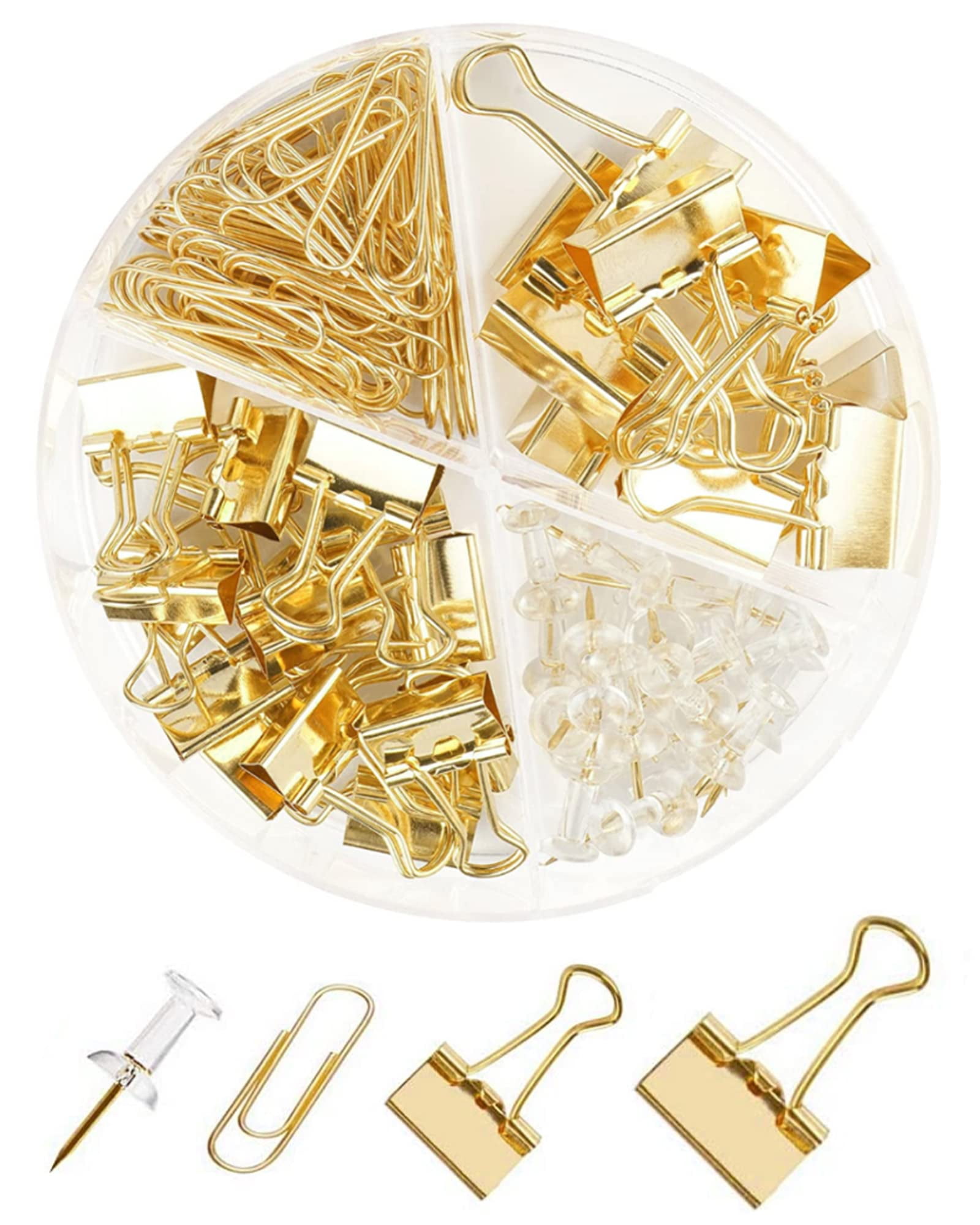 Gold Binder Clips Set Assorted Sizes for Office & Desk Organization ...