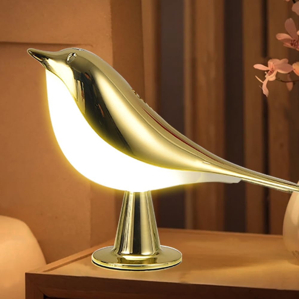 Gold Bird Bedside Table Lamp for Bedroom,Led Desk Lamp with 3 Level ...