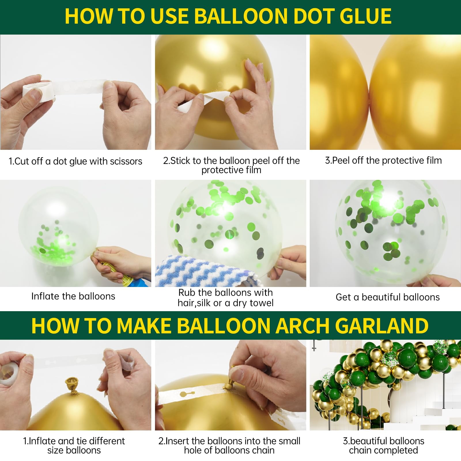 Gold Birthday AJH3 Party Decorations 100pcs Hunter Gold Balloons Garland Arch Kit Pre-Strung ...